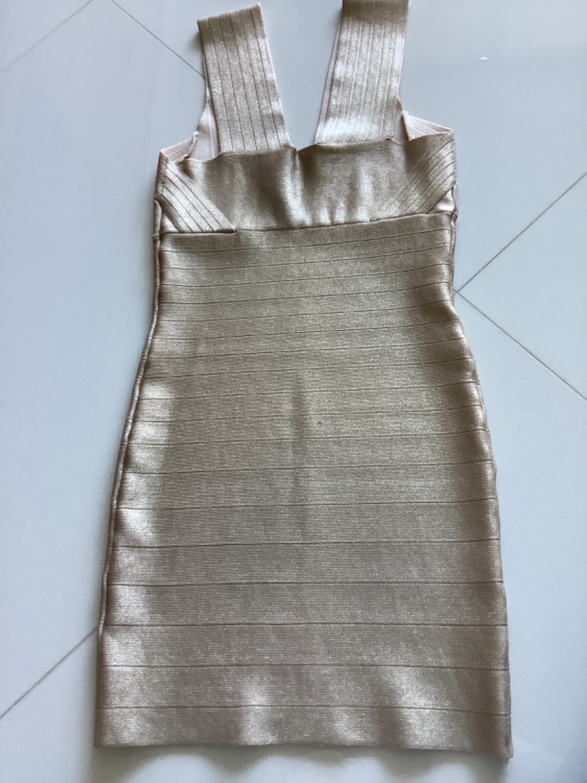 Marciano Champagne Gold Luxe Foil Bandage Mini Dress … - Gem