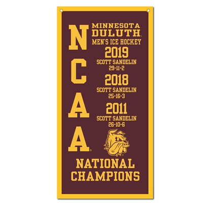 UMD Bulldogs Minnesota Duluth Hockey NCAA National Championship Banner ...
