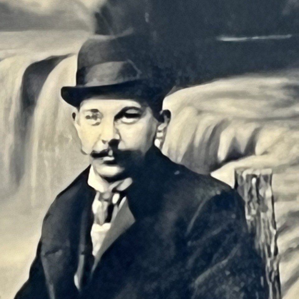 Antique Tintype Photograph Dapper Handsome Men Hats Mustache Waterfall ...