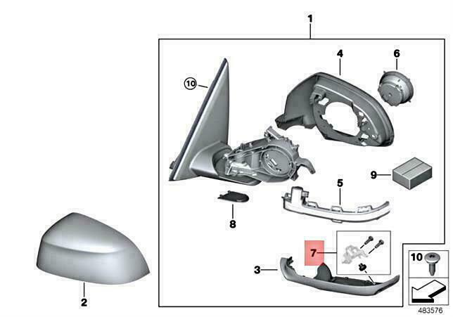 2018-2022 BMW X3 X4 M X5 G01 G02 SET Exterior Mirror Camera Holder ...