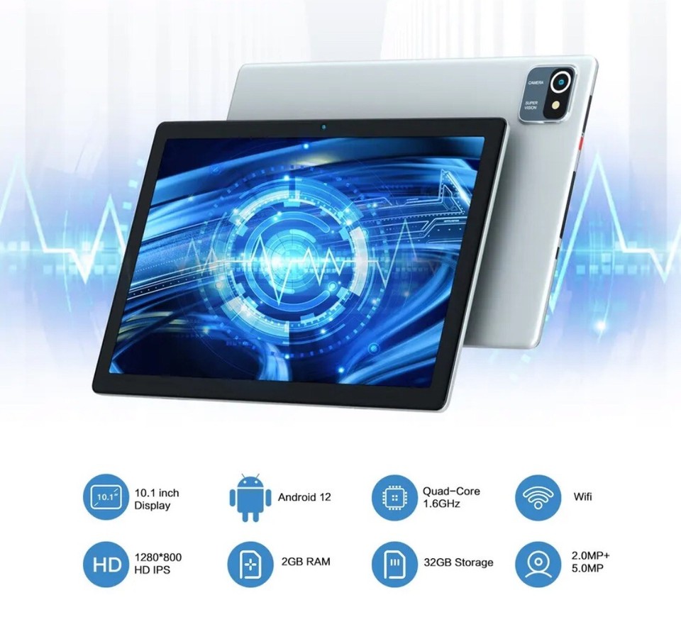 Smart Life Within Reach MB1001 Silver 10.1 Inch Android 2GB RAM 64Gb ROM Tablet | eBay