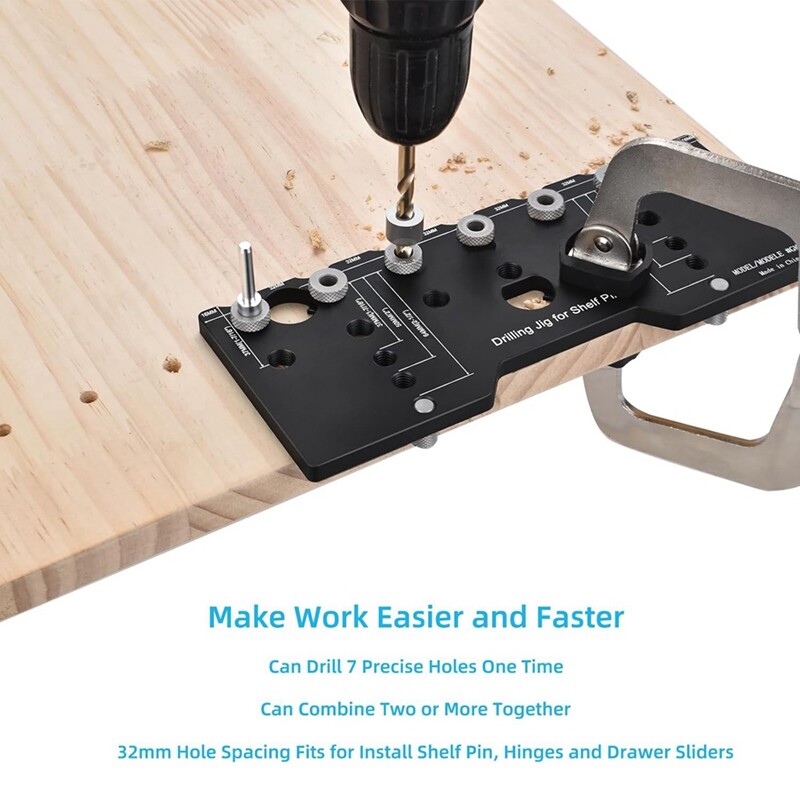 1X(Shelf Pin Jig Drill Guide for Straight Holes Shelf Pin Drilling ...