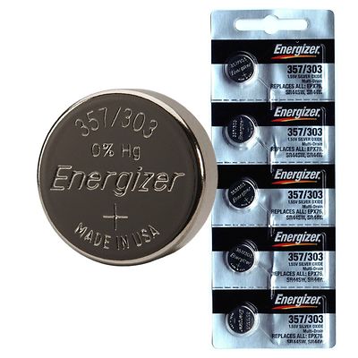 5 pcs Energizer 357 303 SR44W SR44SW SILVER OXIDE Batteries EPX76 A76 ...