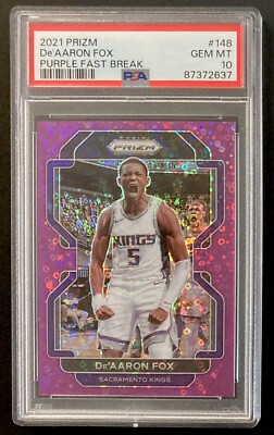 2021-22 Panini Prizm De'Aaron Fox Fast Break Purple COLOR MATCH #/75 ...