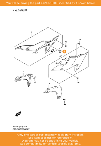 SUZUKI Cover, Frame Lh, 47210-18K00 OEM | eBay