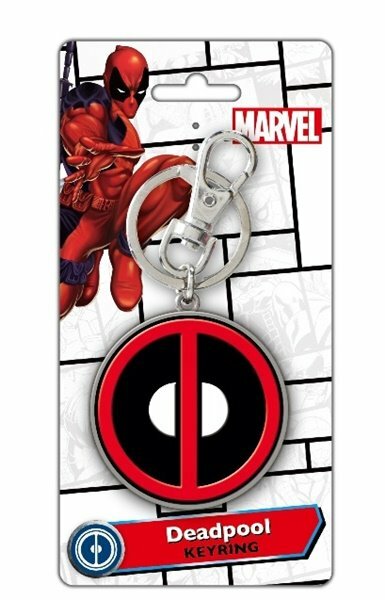 Marvel Comics Deadpool Logo Metal Colored Pewter Key Ring Keychain, NEW ...