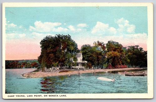 Seneca Lake New York~Lodi Point~Camp Young Lodge~Guests~Beach~Tents ...