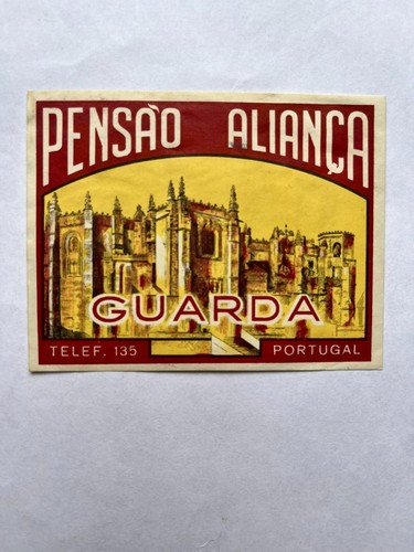 Vintage HOTEL PENSAO ALIANCA DECAL Guarda, Portugal 3x3 1/2 | eBay