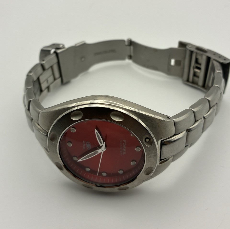 Fossil Blue Stainless Steel Silver Men's Watch 100M AM-3315 Needs ...