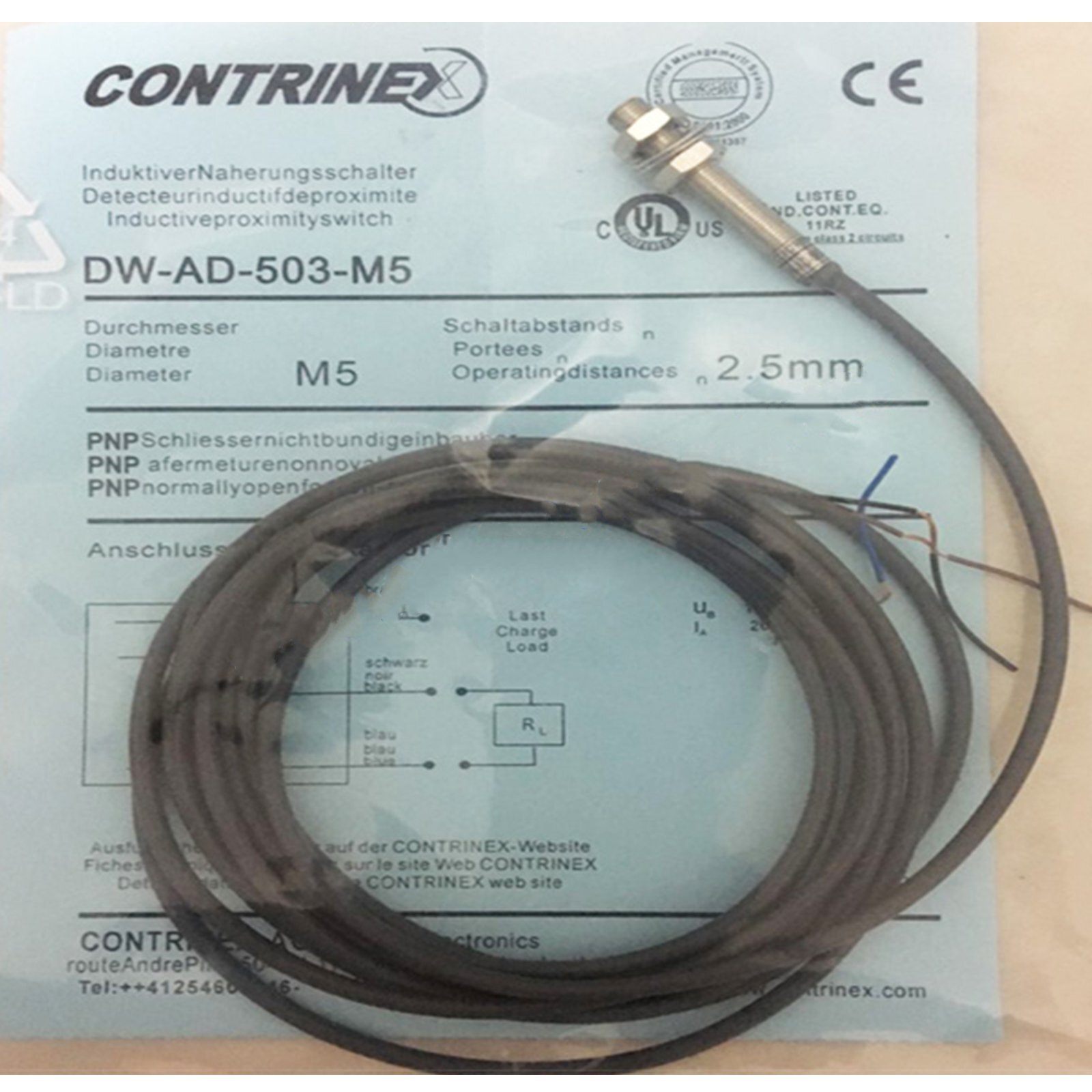 1PCS NEW For CONTRINEX DW-AD-503-M5 Proximity Switch Sensor Free ...