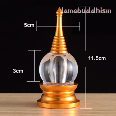 Tibetan Mini Transparent Stupa Acrylic Tantric Spiral Stupa Buddhist ...