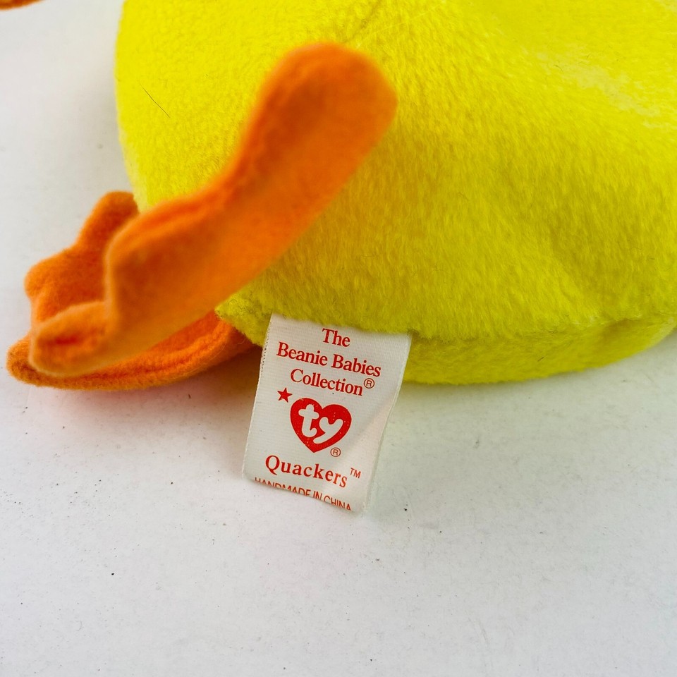 Ty Beanie Baby Quackers The Yellow Duck Orange Feet 1993 | eBay