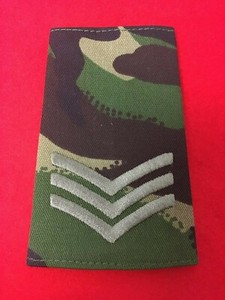 British Army Sergeant DPM Rank Slide Woodland DPM SGT Combat Rank Slide ...