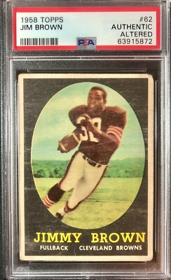 1958 Topps #62 Jim Brown Rookie PSA A (Authentic) HOF RC Football Card ...