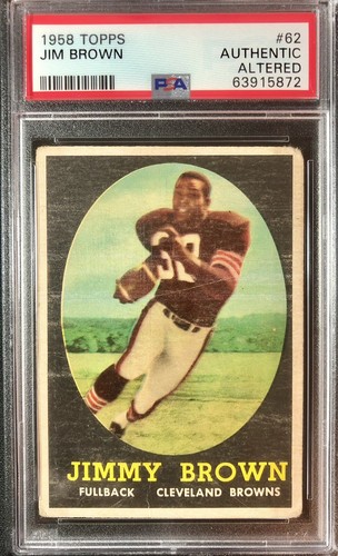 1958 Topps #62 Jim Brown Rookie PSA A (Authentic) HOF RC Football Card ...