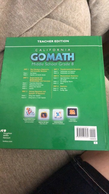 Go Math California Middle School Grade 8 Teacher Edition 8th Common ...