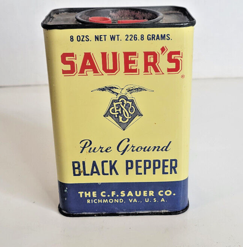 Vintage Sauer's Black Pepper Large Spice Tin Richmond Virginia | eBay