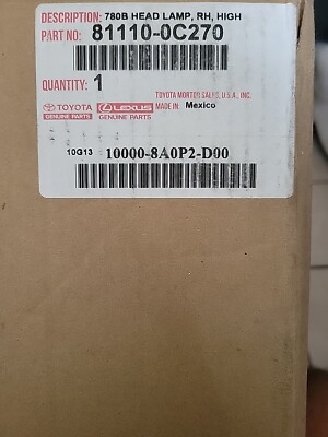 Toyota Tundra 2022-2024 OEM# 81110-0C270 Right Hand Headlamp Assembly ...