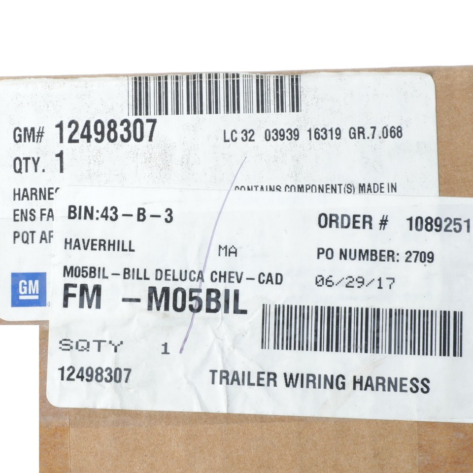 Genuine GM 2003-2021 Chevrolet GMC Base LT Trailer Hitch Wiring Harness ...