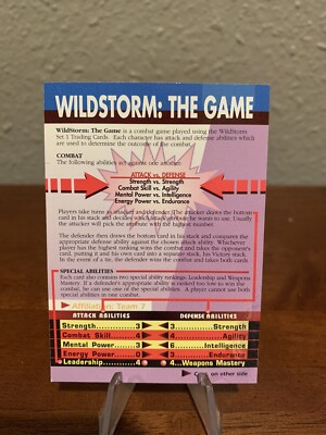 WILDSTORM: THE GAME Set #1 Card Instructions Rules How To Details For ...