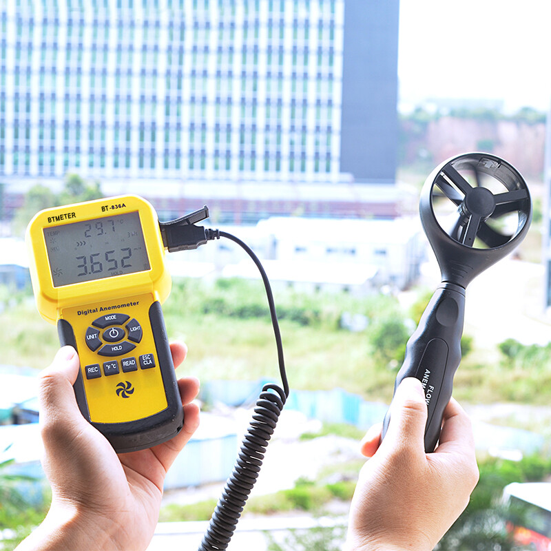 Portable Anemometer wind air speed flow Velocity meter Handhold thermo ...