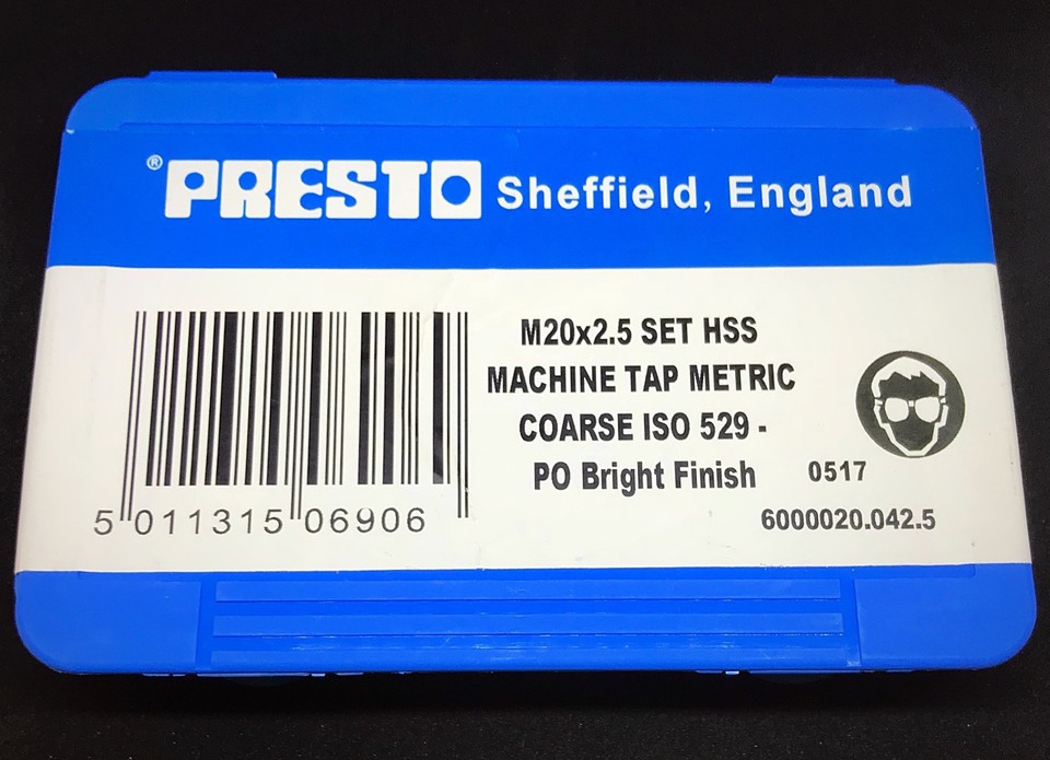 Presto 3 Piece Tap Sets HSS Metric Hand Tap Includes Taper, Second ...