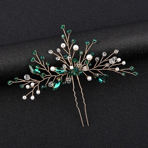 Rhinestone Green Hair Combs for Women Hair Accessories Bridal Headwear ...