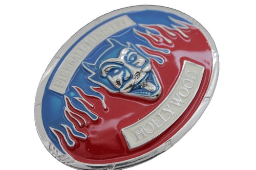 Men Women Silver Metal Belt Buckle Big Hollywood CA Fireball Ministry ...
