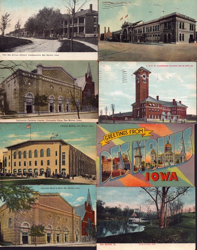 A844 Vintage Postcard Lot Of 16 Iowa Mixed Scenes Greeting Buildings ...