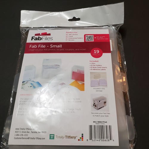 Totally Tiffany Fab File 4x6 Plastic Storage Organization New SM-28 ...