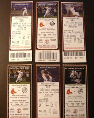 Boston Red Sox 2009 MLB ticket stubs - ONE TICKET - SEE LISTING | eBay