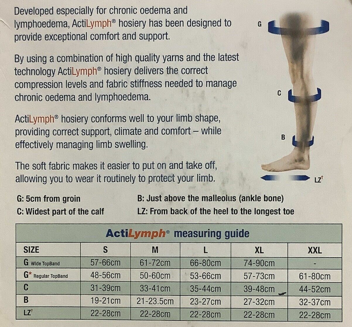 ActiLymph Class 2 Thigh Hold Up Stockings 23-32mmHg Black Medium ...