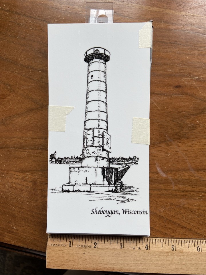BuLk Wholesale Pack Of 5 Sheboygan Wisconsin Lighthouse Sketch Print | eBay