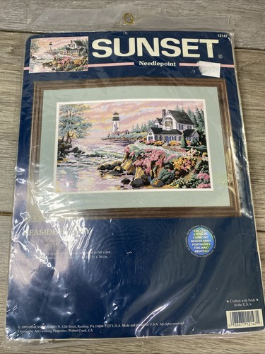 1999 Sunset Needlepoint Kit SEASIDE BEAUTY #12147 Open Unused Missing ...