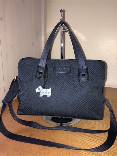 Radley Navy Quilted Shoulder Or Crossbody Bag With Dog Tag | eBay