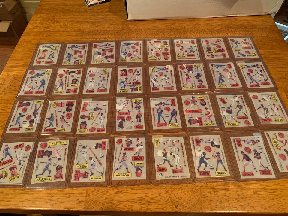 1985 Topps Rub Downs Baseball Set of 32 + Checklist Card - SCARCE ...