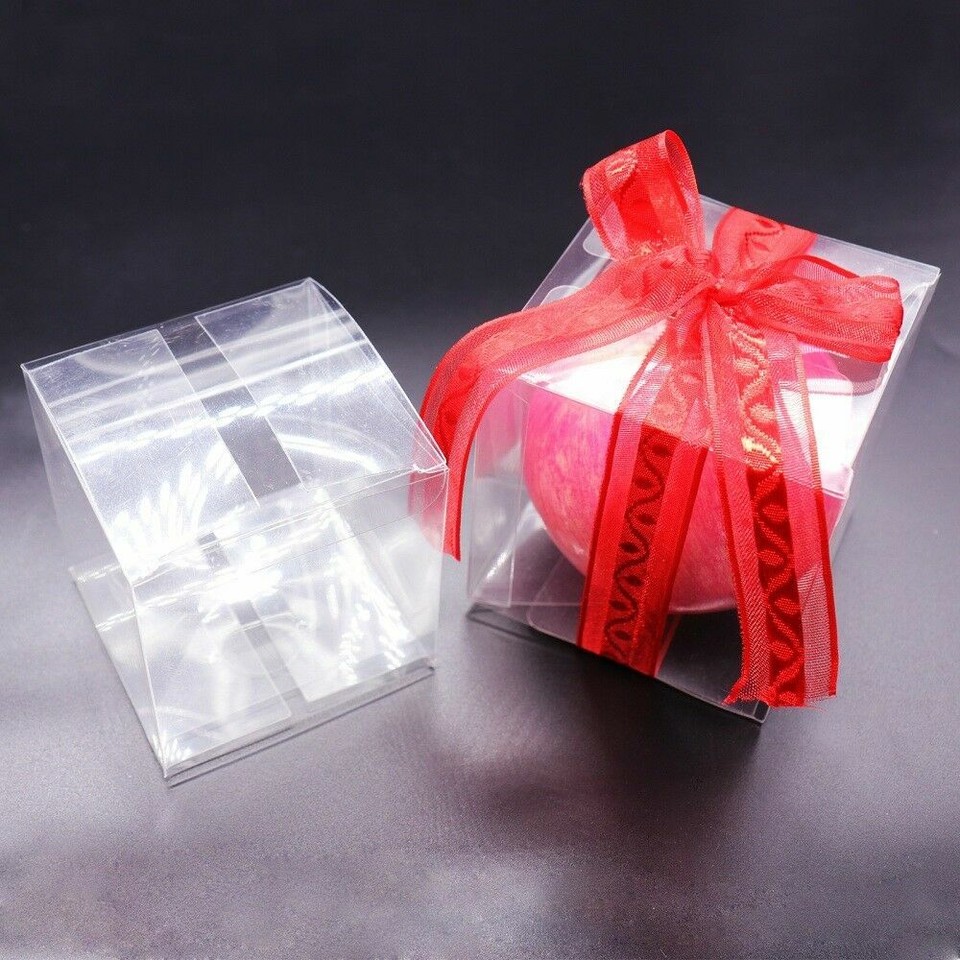 50pcs Transparent Party Candy Bags Square Clear PVC Boxes Wedding Favor ...