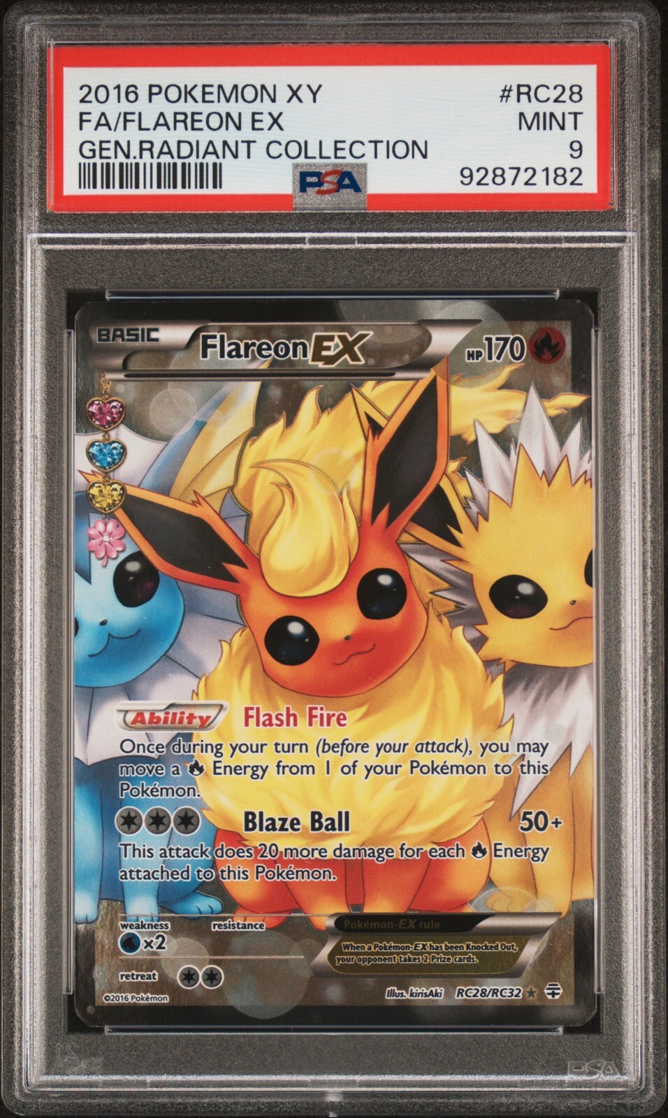 2016 Pokemon Flareon EX XY Generations Radiant Collection RC28/RC32 PSA ...