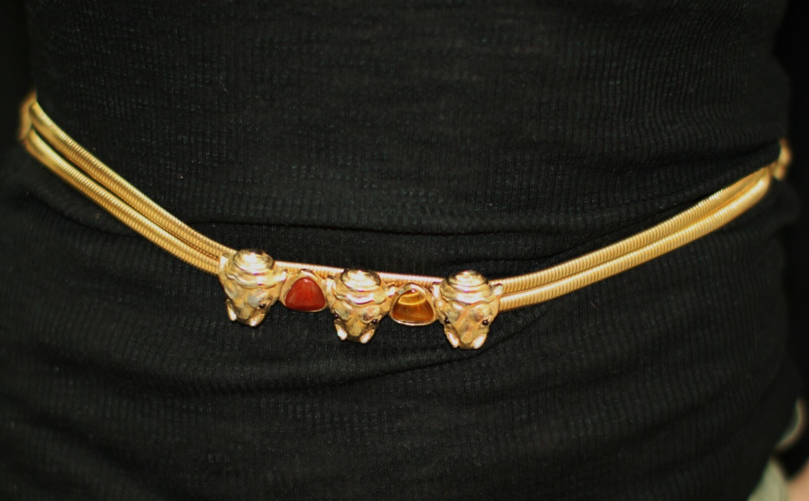 Judith Leiber GEM STONE JEWEL ADJUSTABLE GOLD MODERN HOLLYWOOD BELT ...