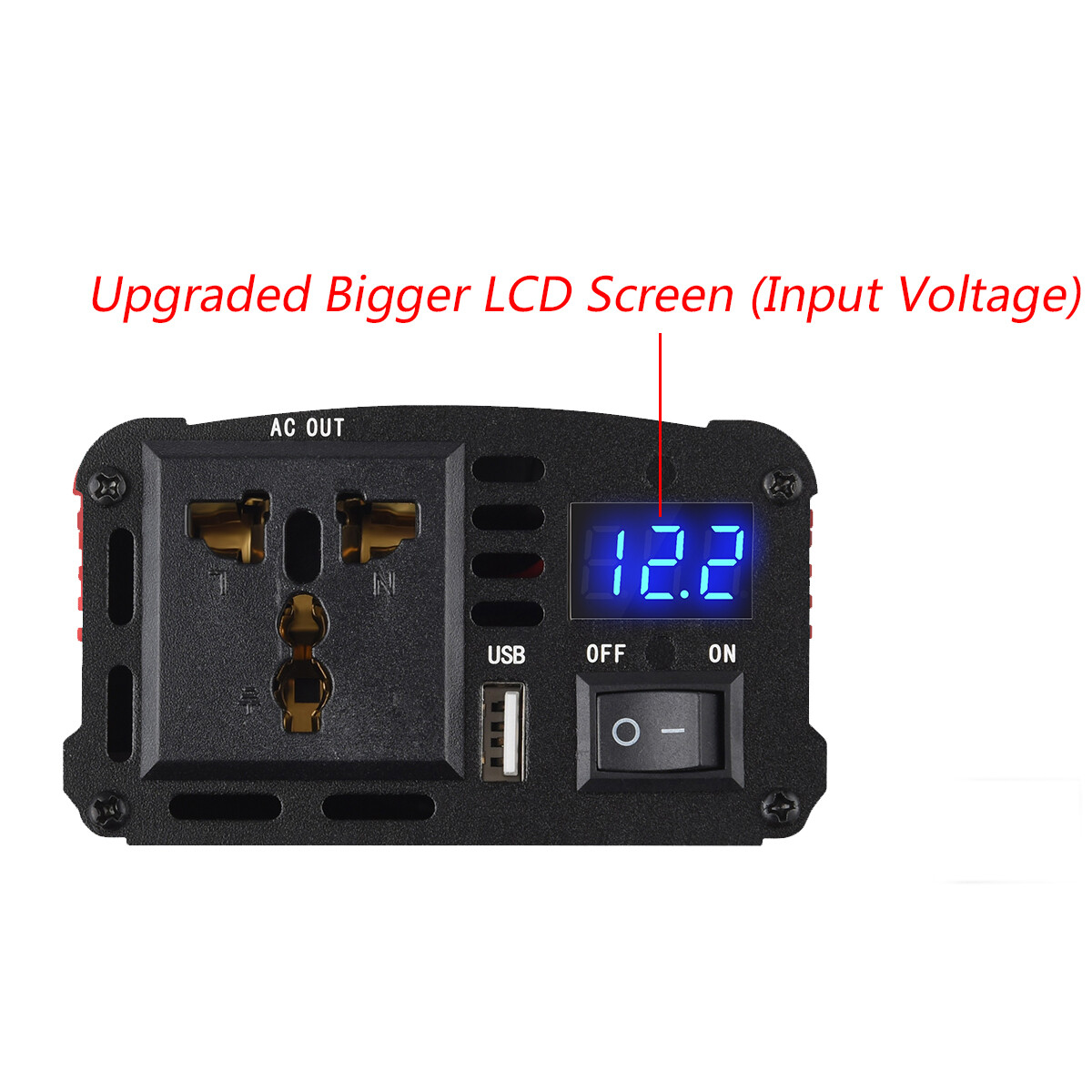 800W 2000W Car Power Inverter 12V 24V To 110V 220V AC USB Outlet Solar ...