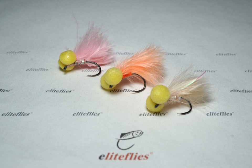 72 Competition booby barbless lures set fly fishing flies trout ...