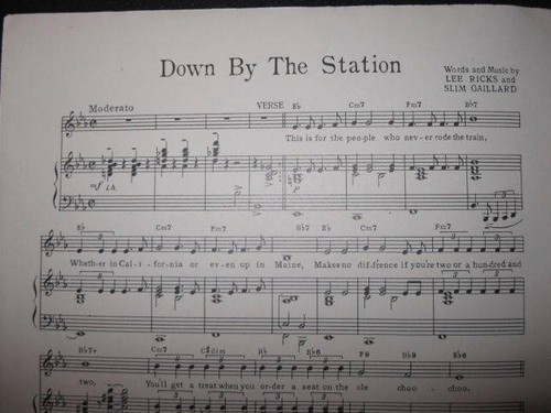 Down By The Station Sheet Music Vintage 1948 Guy Lombardo Lee Ricks ...