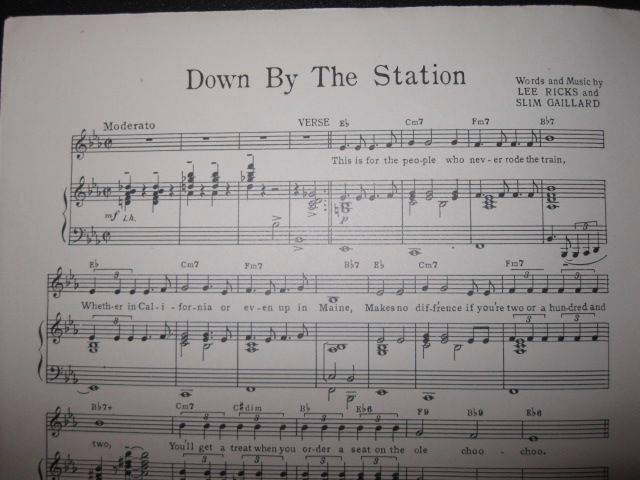 Down By The Station Sheet Music Vintage 1948 Guy Lombardo Lee Ricks ...