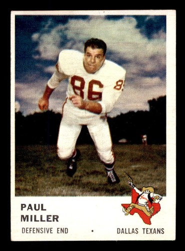 1961 Fleer Football #209 Paul Miller VG/EX *e1 | eBay