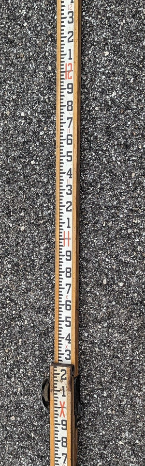 Vintage Chicago Steel Tape Survey Rod Measuring Stick 15' Wood ...