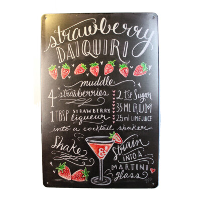 2x Tin Sign DAIQUIRI SHAKE Sprint Drink Bar Whisky Rustic Look | eBay