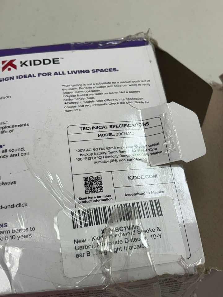 Kidde 30CUA10 Detect Smoke + Carbon Monoxide Alarm- Hardwired & 10 Year ...