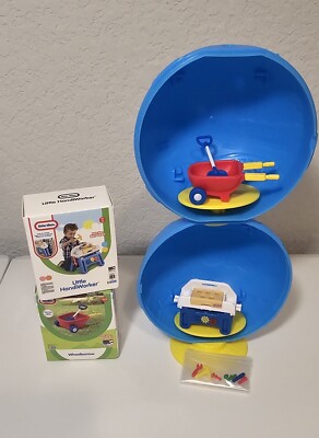 Little Tikes FLASHBACK MINIS SERIES 2 Wheelbarrow & Little Handi Worker ...