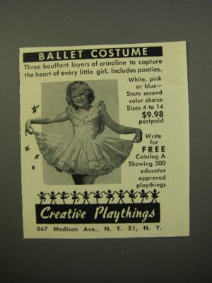1950 Creative Playthings Ballet Costume Advertisement | eBay