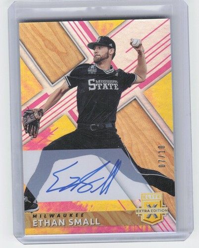 2019 Elite Extra Edition Ethan Small #28 Pink & Yellow Tie-Dye Auto /10 ...